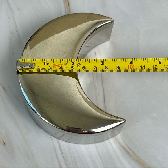 Vintage | Accents | Vintage 9s Silver Crescent Moon Trinket Box Art ...